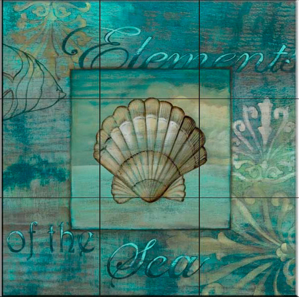 Tile Mural, Coquillage 2 by Charlene Audrey, 24" x 24" (16 Tiles ...