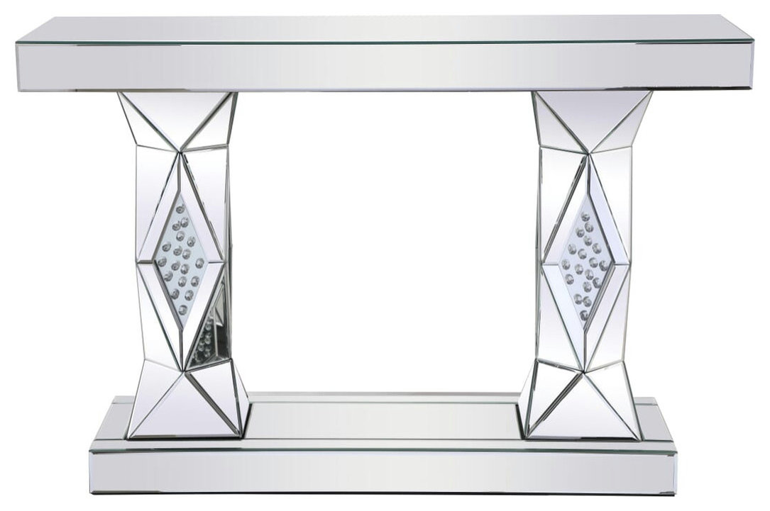 Elegant MF92019 47"Rectangle Crystal Console Table Clear Royal Cut ...