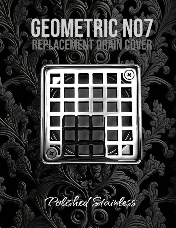 Square Shower Drain | Geometric Squares No. 7 | Made to fit Schluter ...