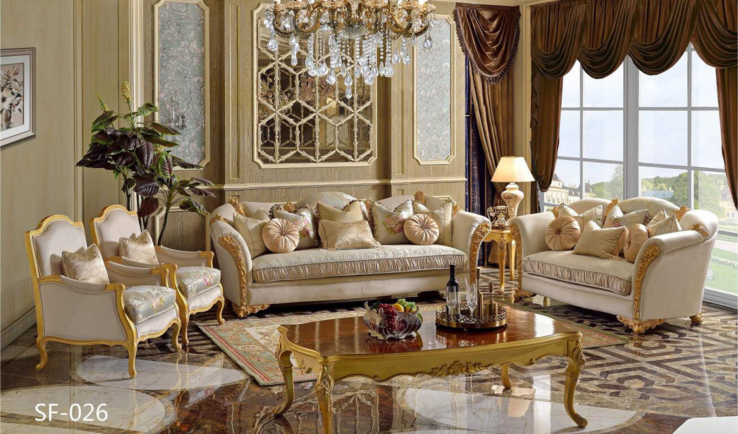 6-Piece Victorian Living Room Set - Victorian - Living Room Furniture ...