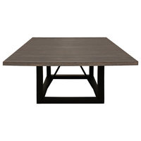 Redondo Felix 72" Square Dining Table, Solid Wood Top & Iron Legs ...