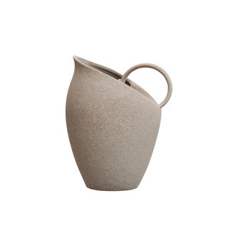 9 Inches 82-Ounce Textured Stoneware Pitcher, Reactive Glaze, White ...