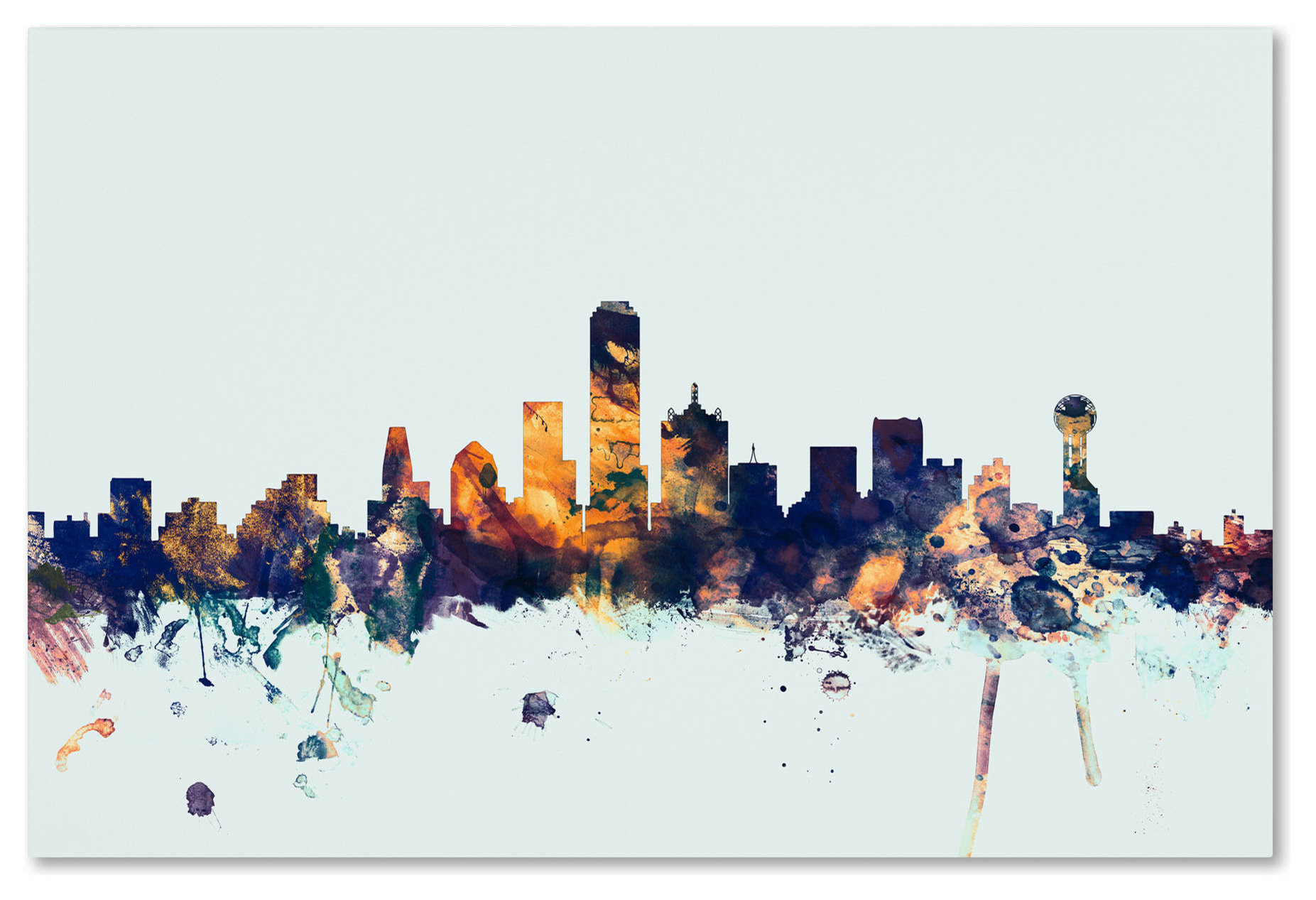 Michael Tompsett 'Dallas Texas Skyline Blue' Canvas Art, 30x47 ...