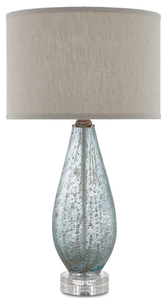 30" Optimist Table Lamp in Pale Blue Speckle, 30.000 - Transitional ...