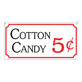Cotton Candy 5C, Aluminum Concessions Fair Circus Park Bar Sign, 6"x12 ...