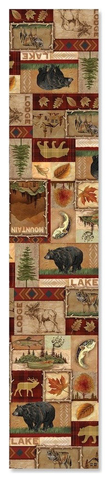 Laural Home Lodge Collage Table Runner, 13" X 72" - Rustic - Table ...