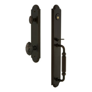 Arc 1-Piece Handleset, F Grip and Grande Victorian Knob, 2.375" Backset ...