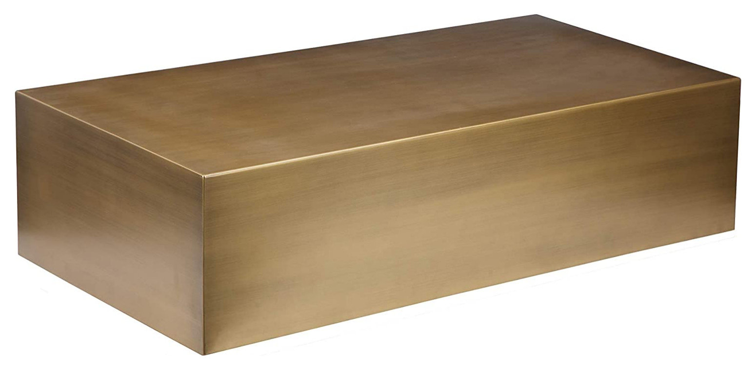Metal Constructed Coffee Table in Cuboid Shape, Gold - Contemporary ...