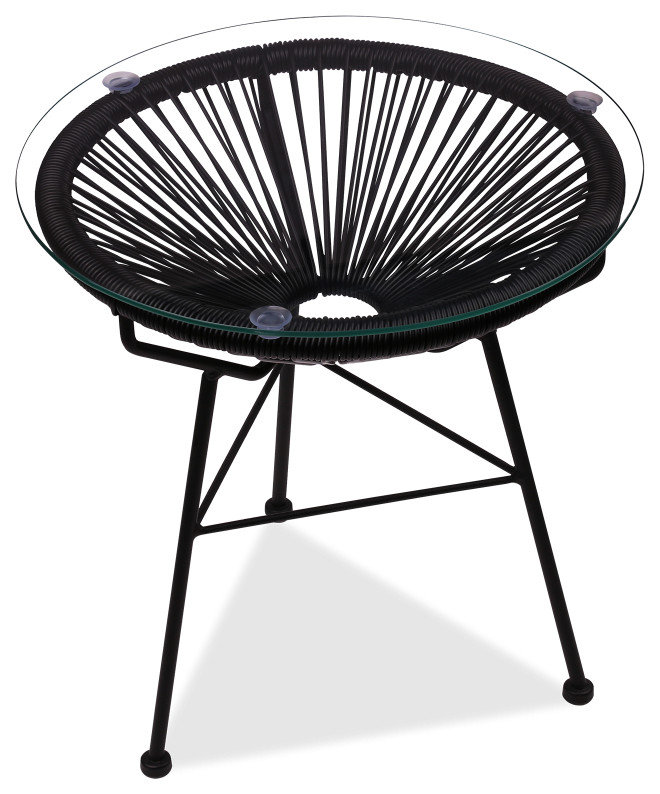 Acapulco Side Table With Glass - Contemporary - Outdoor Side Tables ...
