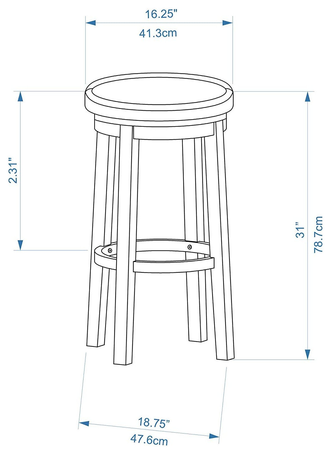 Transitional Style Black Stool, 29"H - Contemporary - Bar Stools And ...