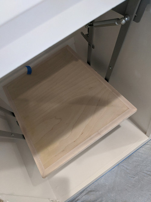 What should i use to stain my kitchenaid lift shelf? It is too light