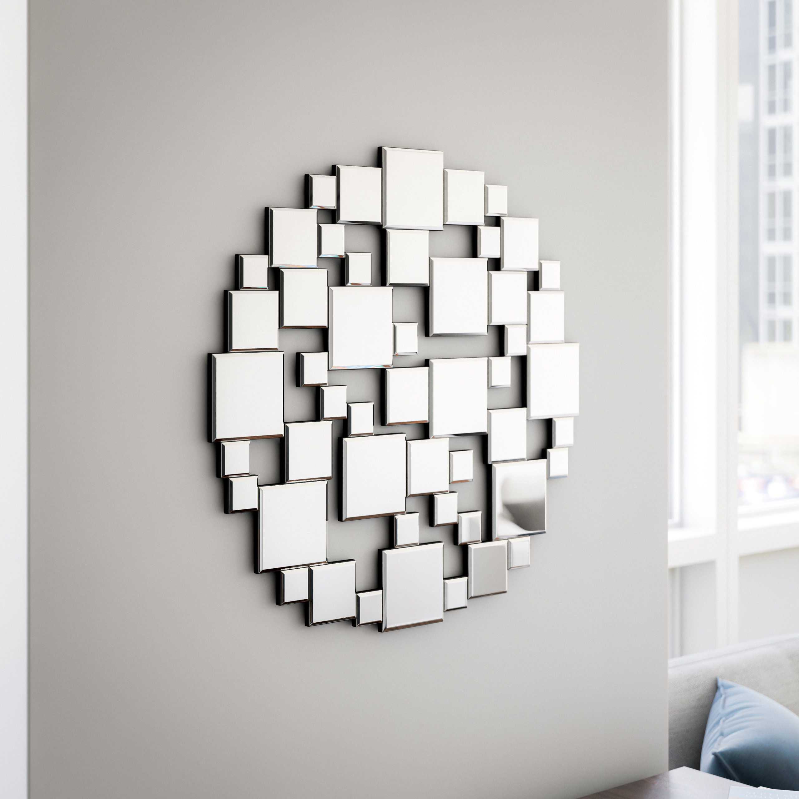 Galaxy Wall Mirror, Chromatic, Casual, 32" Height, 32" Width ...