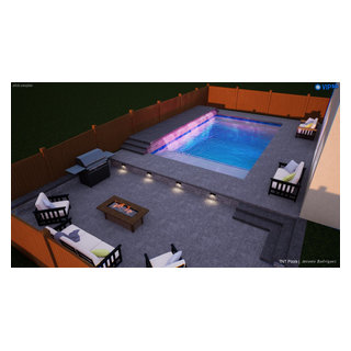 Pool and sunk-in patio - Modern - Pool - Other - by TNT Pools | Houzz