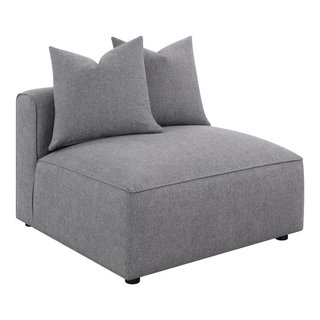 Jennifer Upholstered Armless Chair Grey - Armchairs And Accent Chairs ...