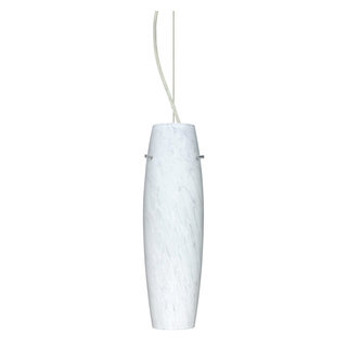 Suzi 1-Light Cord Pendant With Flat Canopy Satin Nickel Carrera Glass ...