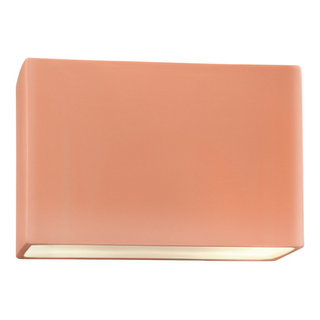 Ambiance Small Rectangle (Outdoor) Wall Sconce, Closed, Gloss Blush ...