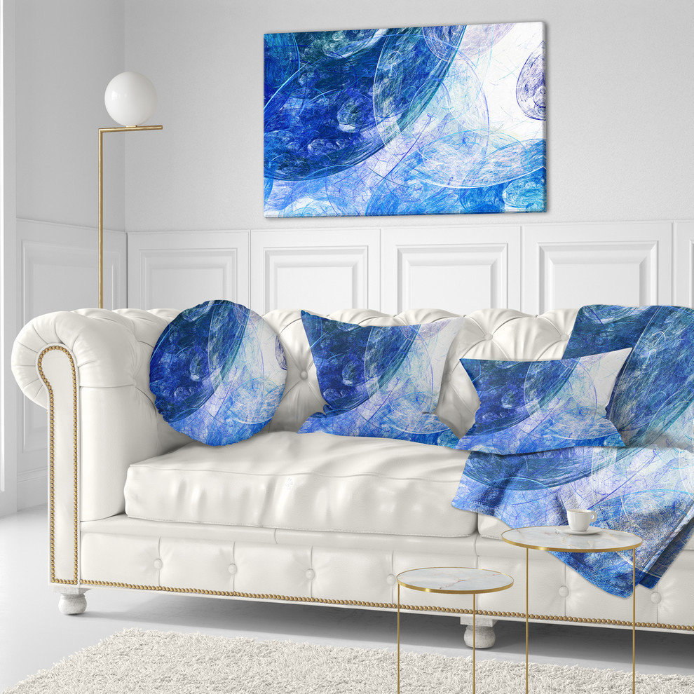 Light Blue Swirling Clouds Abstract Throw Pillow, 12"x20 - Contemporary ...