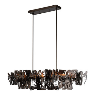 Brutus Pendant, Dark Smoke Finish - Industrial - Kitchen Island ...
