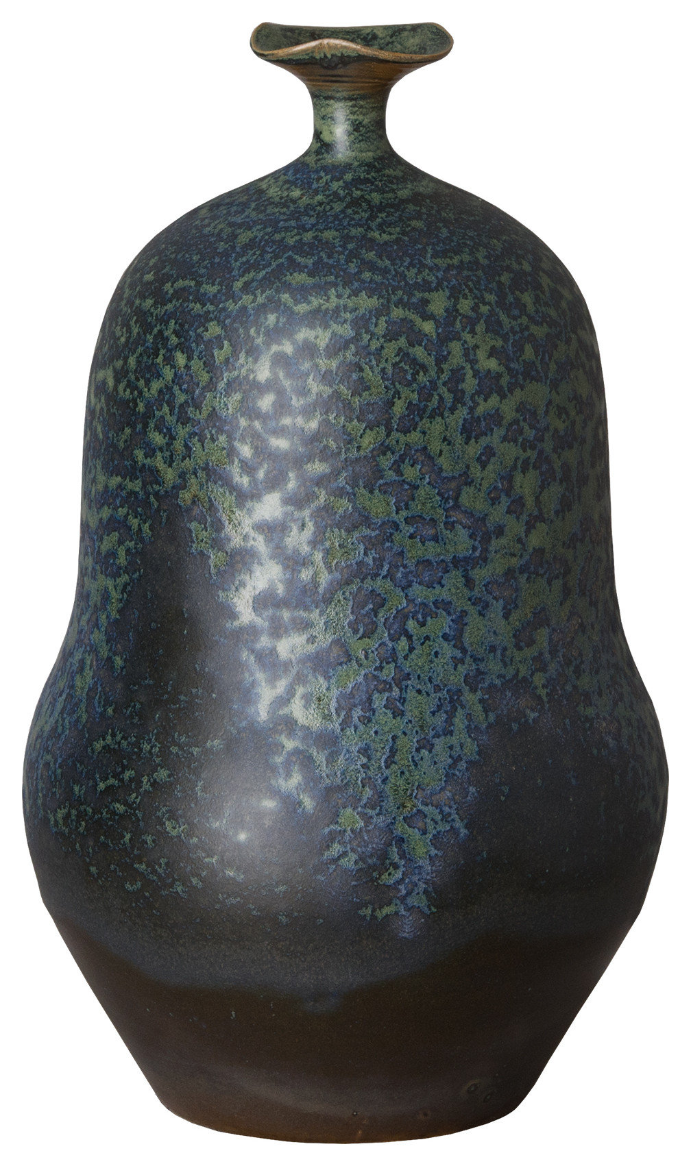 14.5 in. Uri Med Verdi Blue Porcelain Vase - Contemporary - Vases - by ...