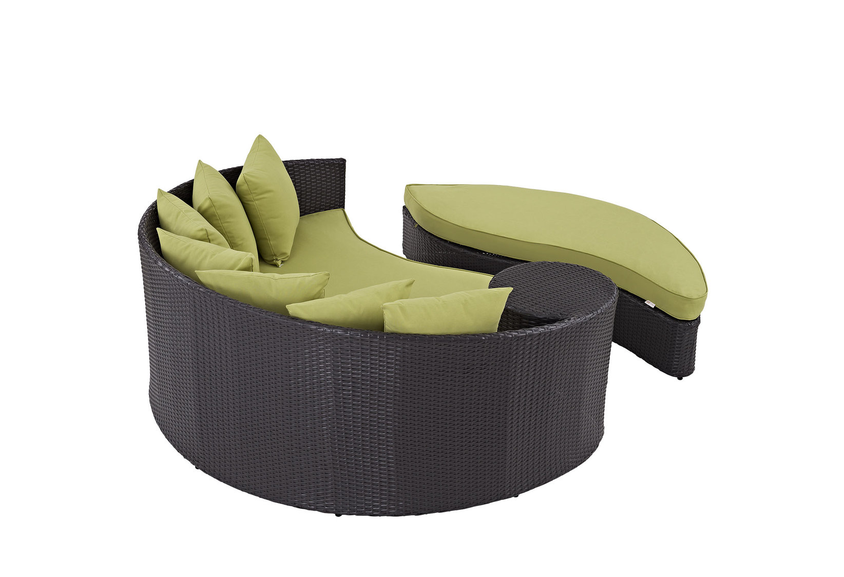 Espresso Peridot Convene Outdoor Patio Daybed - Tropical - Outdoor ...