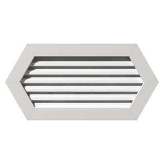 Horizontal Peaked Gable Vent PVC Gable Vent With 1"x4" Flat Trim Frame ...
