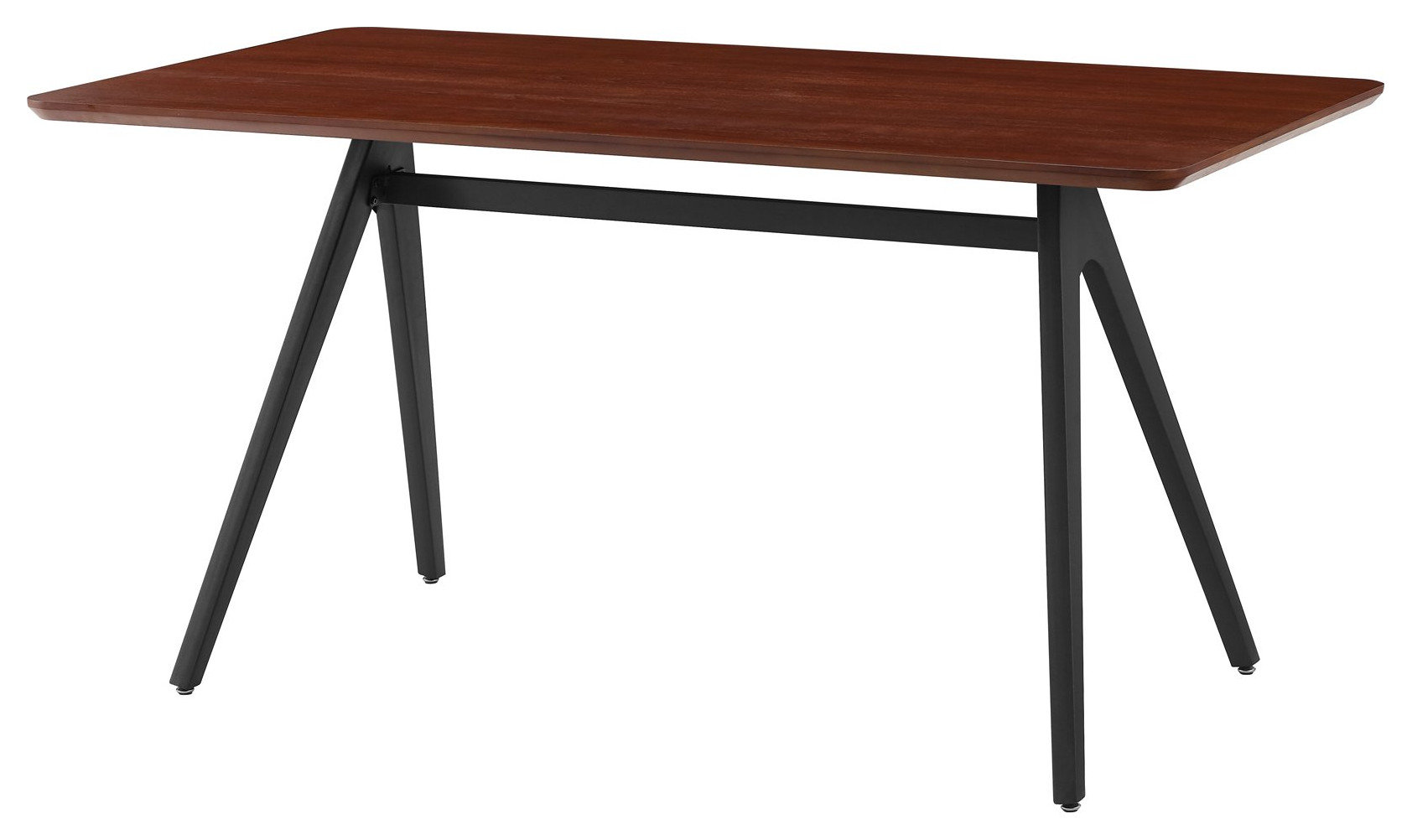 Industrial Dining Table, Angled Metal Legs With Warp Resistant MDF Wood ...