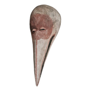 Consigned Large Wood Baga Stork Mask - Tropical - Wall Accents - by ...