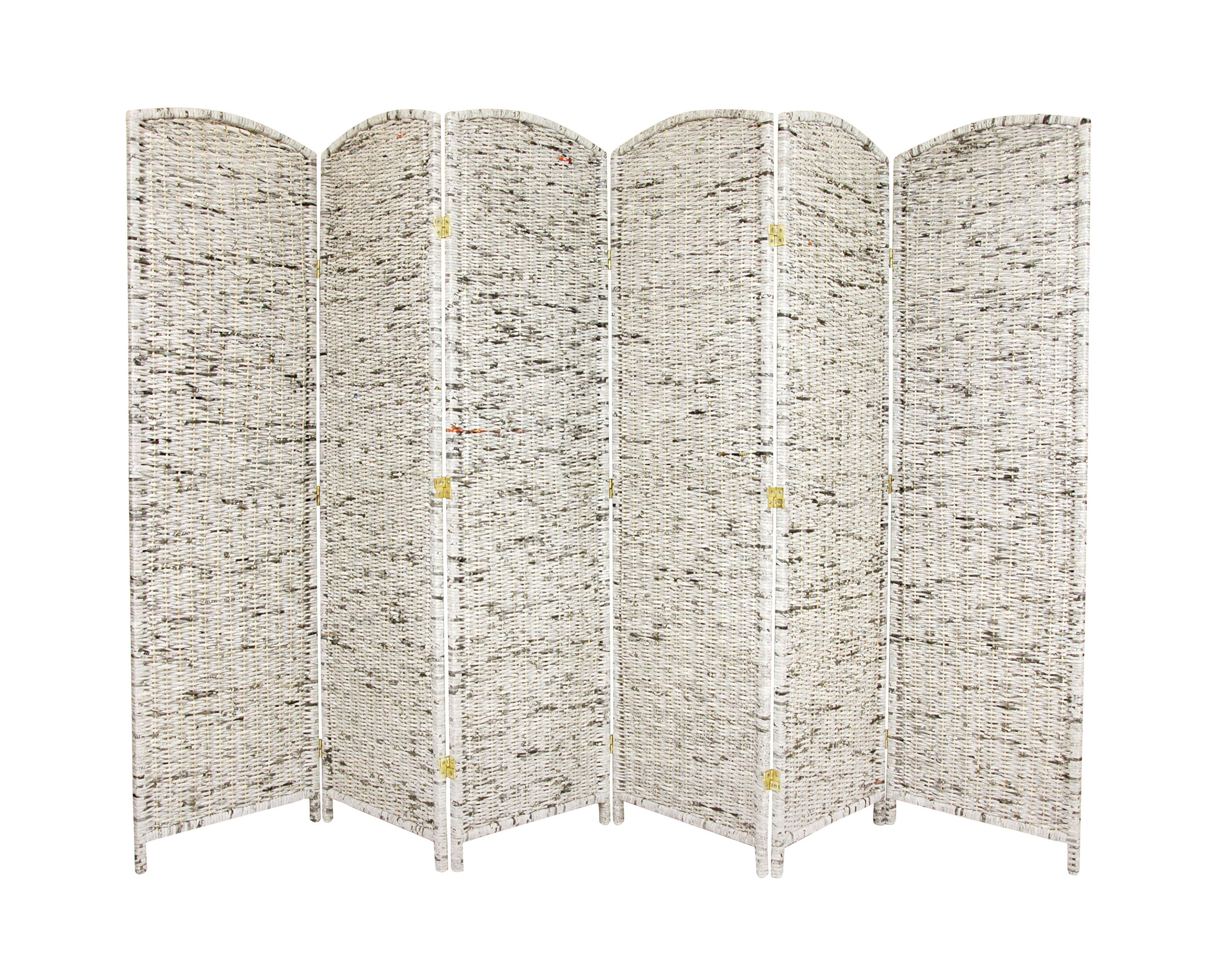 6' Tall Recycled Newspaper Room Divider, 6 Panels - Tropical - Screens ...