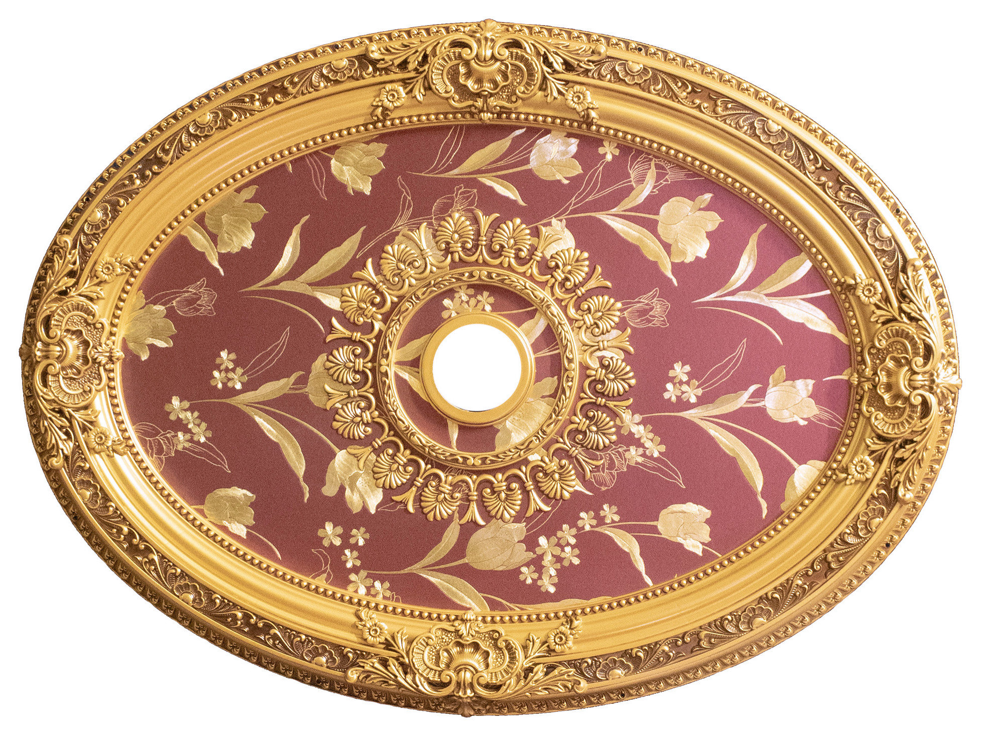 Artistry Lighting, Oval 43"x32" Antique Gold Ceiling Medallion, ART0811 ...
