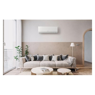 Mitsubishi Wall Mounted 2-zone system install - Modern - Living Room ...