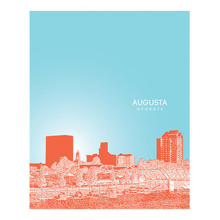 Augusta, Georgia Skyline Art Poster - Contemporary - Prints And Posters ...