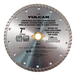 Vulcan 937501OR Turbo Continuous Rim Circular Saw Blade, 7" Dia ...