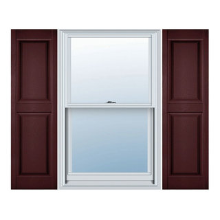 Mid-America, Two Equal Panels, Raised Panel Shutters, Bordeaux, 40" H x ...