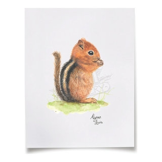 "Woodland Tinies" Chipmunk Paper Print, Unframed, 13x19 - Rustic - Kids ...