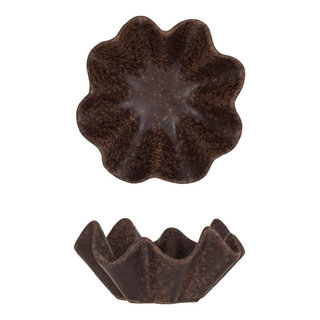Round Stoneware Ruffled Bowl With Reactive Glaze - Farmhouse ...