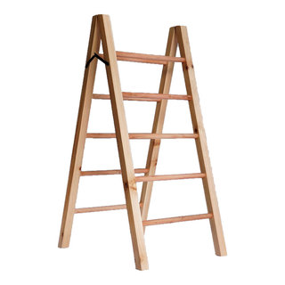 Tabletop Towl Ladder with 4 Wooden Bars - Brown - Modern - Ladders And ...