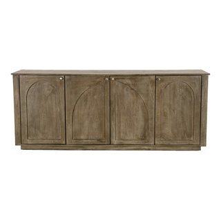 Archie Contemporary Solid Wood Sideboard Finished, Antique Brown ...