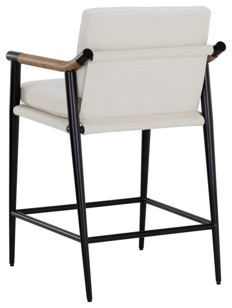 Meadow Counter Stool, Heather Ivory Tweed, Counter Height - Midcentury ...