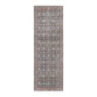 Weave & Wander Gilford Classic Blue/Rust Rug, 2'8"x12' Runner ...