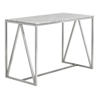 Abel Counter Table, Ss, White Marble - Contemporary - Indoor Pub And ...