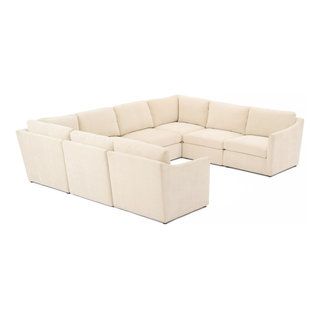 Aiden Beige Modular U Sectional - Beige - Transitional - Sectional ...