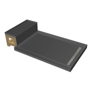 Tile Redi RT4860R-RB48-KIT Base N Bench 72" x 48" Rectangular - Shower ...