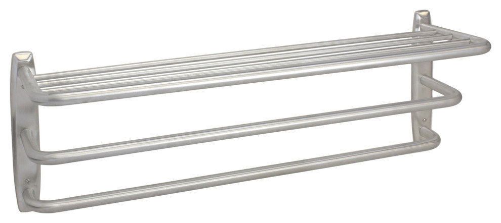 FPL Oversized Hotel Towel Rack & Shelf - Contemporary - Towel Racks ...