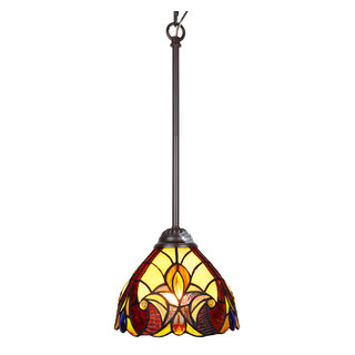 Adia Victorian Tiffany-Syle 1 Light Mini Pendant 8" Wide - Victorian ...