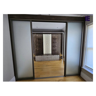 Frosted Sliding Glass Door Puja & Study Room in London | Inspired ...