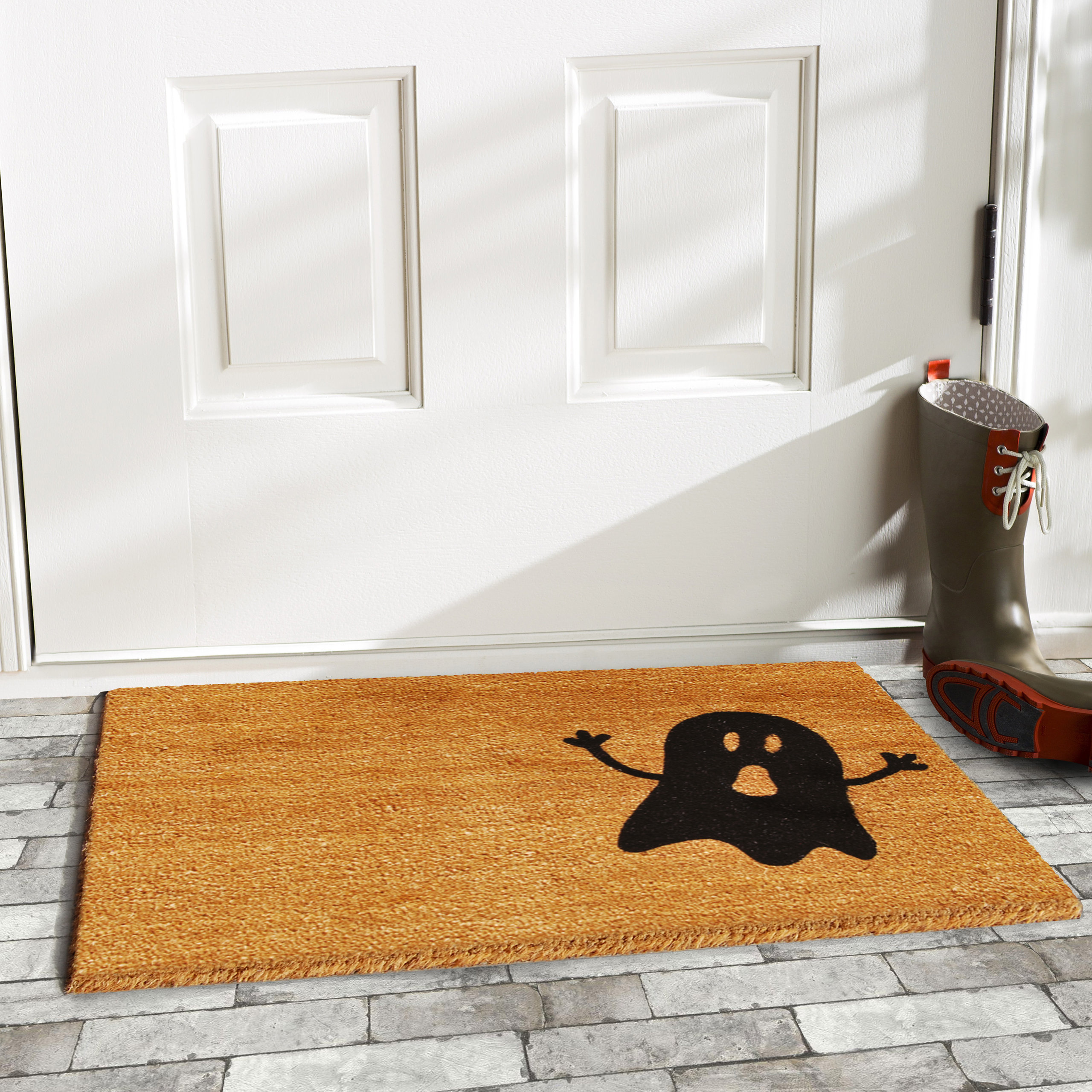 Natural/Black Ghost Doormat, 17"x29" - Contemporary - Doormats - by ...
