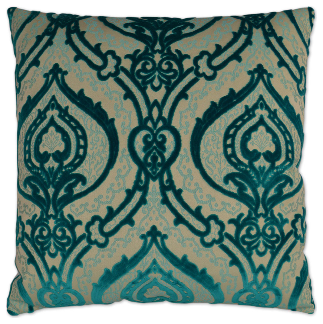Couture Pillow - Turquoise, 24" x 24" - Contemporary - Decorative ...