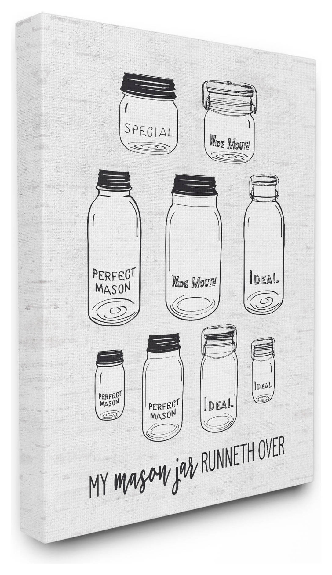 My Mason Jar Runneth Over Illustrations Subtle Birch Typography Canvas ...