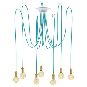 Turquoise And White Ceiling Light - Industrial - Chandeliers - by ...