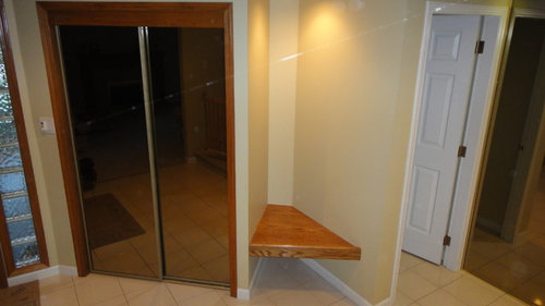 Need help with awkward shelf in front entry